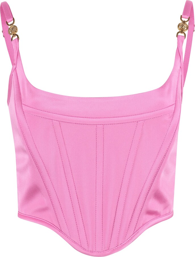 Versace Satin Corset Style Top - ShopStyle