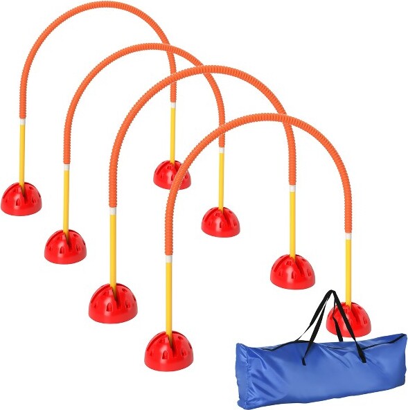 Pawhut 4 Piece Dog Agility Equipment, Dog Agility Course Backyard Set ...