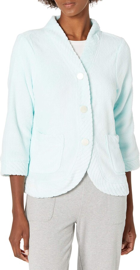 Casual Moments Women's Bed Jacket with Velcro Closings - ShopStyle