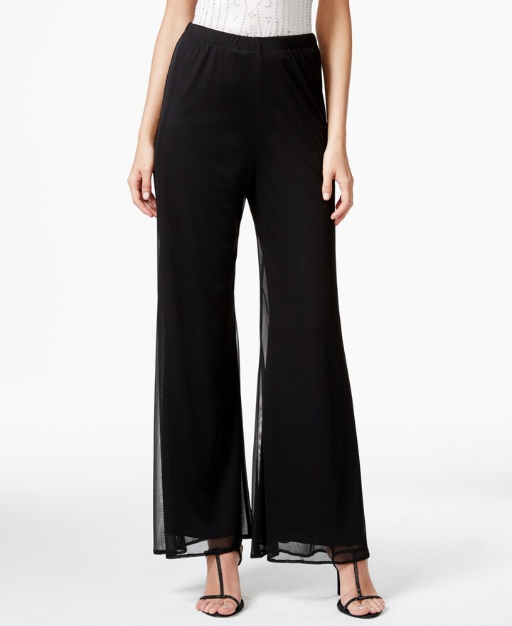 MSK Wide-Leg Mesh-Overlay Pants - ShopStyle