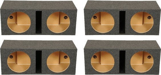 QPower QBASS Dual 12 Inch Heavy Duty MDF Car Audio Subwoofer Enclosure ...