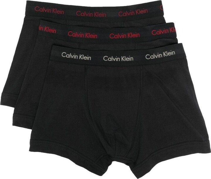Calvin Klein Underwear Logo-Waistband Three-Pack Boxers - ShopStyle