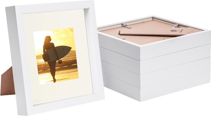 Nicola Spring 8x8" White 3D Box Photo Frames 4x4" - x5 - ShopStyle