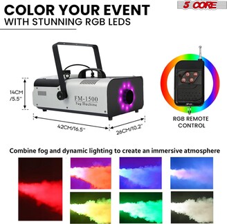 5 Core Fog Machine 1500W Smoke Machine 6000CFM Liquid Low Lying Indoor ...