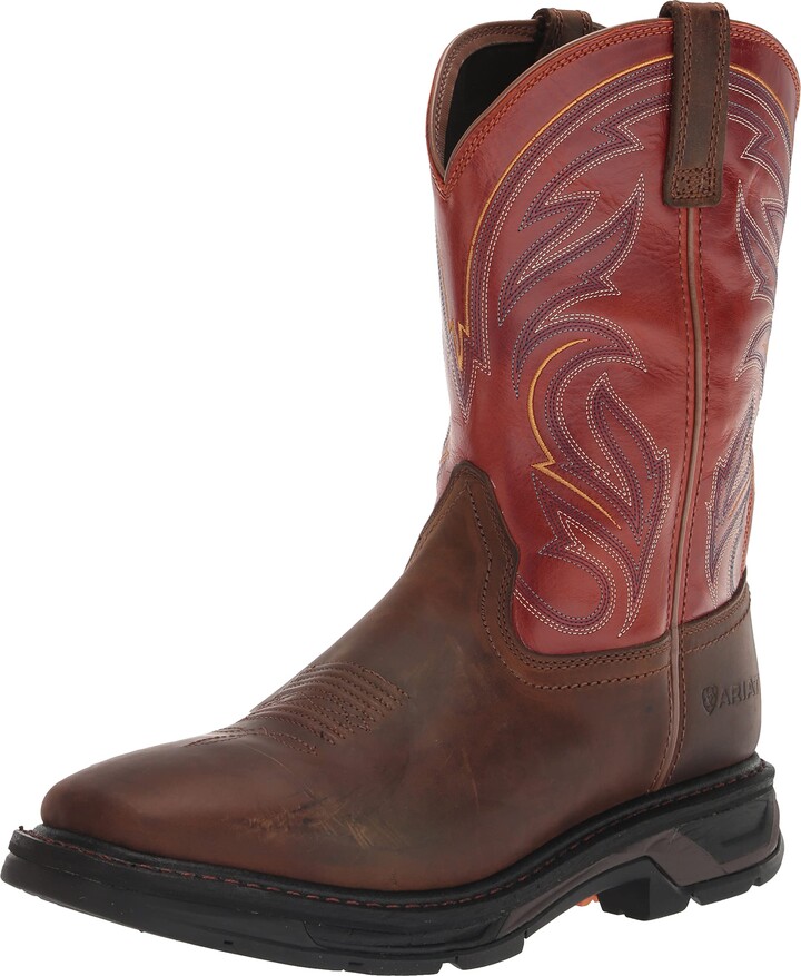 Ariat Mens WorkHog XT Cottonwood Work Boot Dark Earth/Brick 10 Wide ...