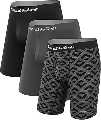 Natural Feelings Men's Boxer Shorts Boxers Mens 9" Underwear Modal ...