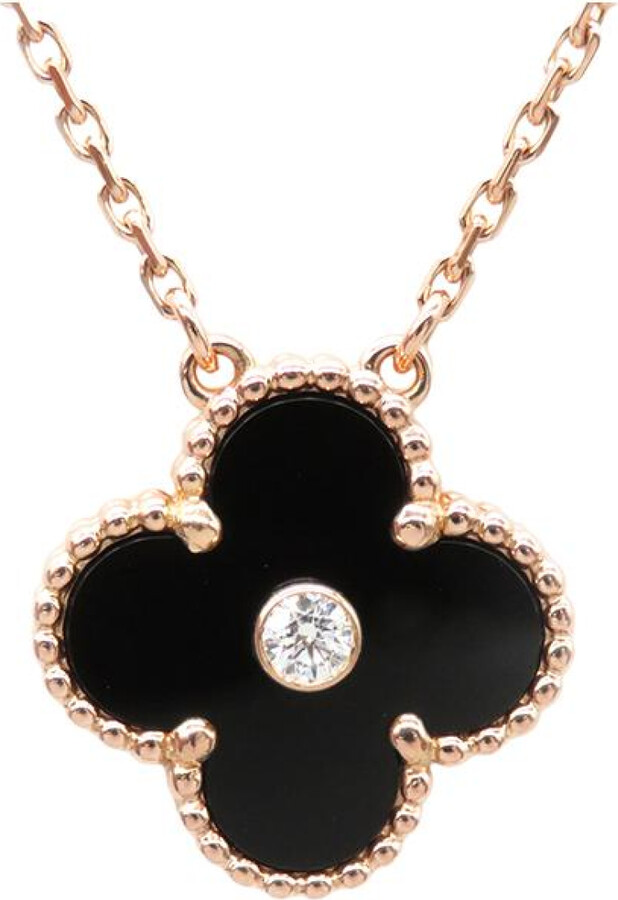 Van Cleef & Arpels Vintage Alhambra pink gold necklace - ShopStyle
