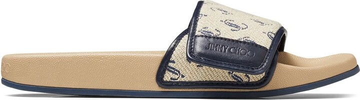 Jimmy Choo Fitz JC monogram slides - ShopStyle