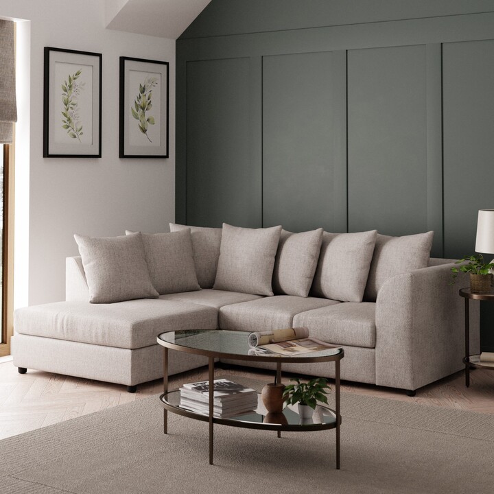 Dunelm Blake Chunky Chenille Large Corner Sofa Silver - ShopStyle