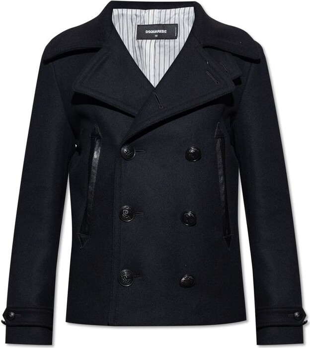DSQUARED2 Double-Breasted Sailor Peacoat - ShopStyle Raincoats & Trench ...