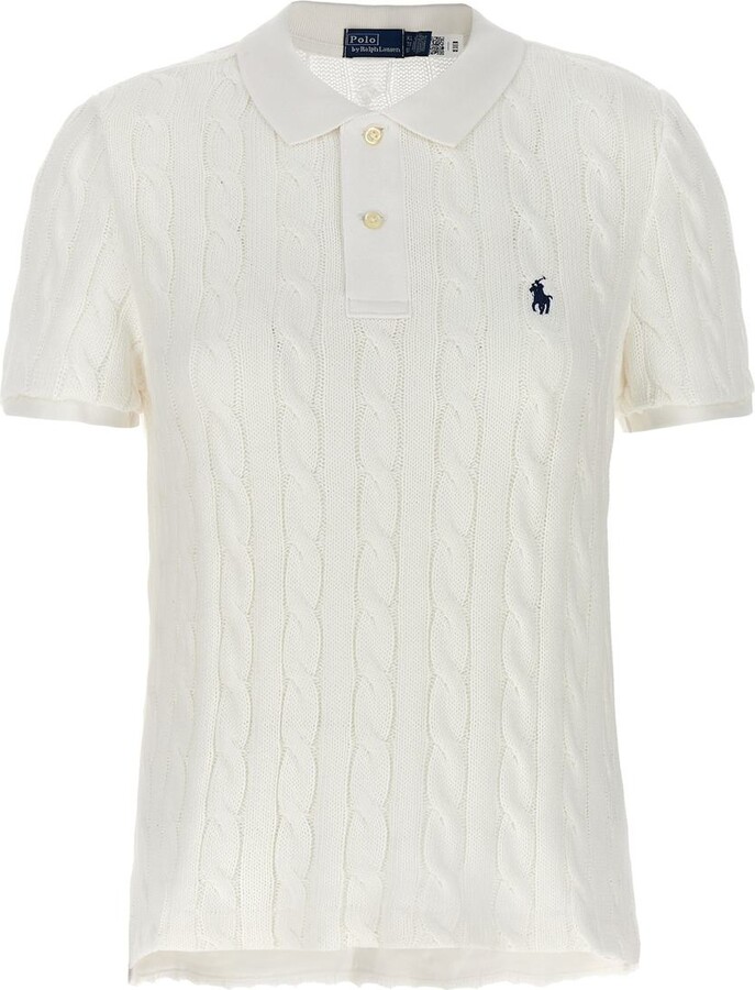 Polo Ralph Lauren Logo embroidery braided polo shirt - ShopStyle T-shirts