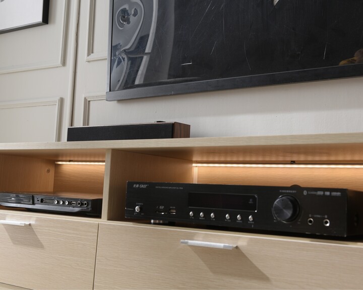 LELATTRADE 63" Length Modern Multifunction Entertainment Center LED ...