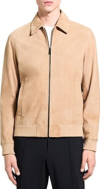 Theory Wyatt Zip Front Suede Jacket - ShopStyle