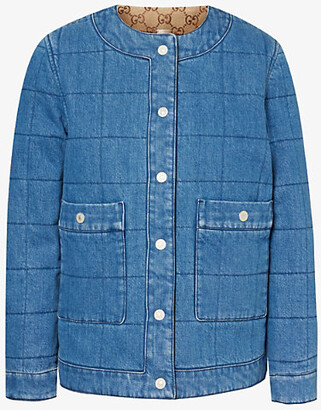 Gucci GG pattern denim jacket - ShopStyle