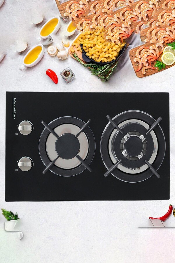 Living and Home Black Tempered Glass 2-Burner Gas Cooktop - ShopStyle ...