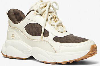 Michael Kors Katrina Mixed-Media Trainer - ShopStyle Low Top Sneakers