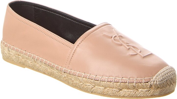 Saint Laurent Logo Leather Espadrille - ShopStyle
