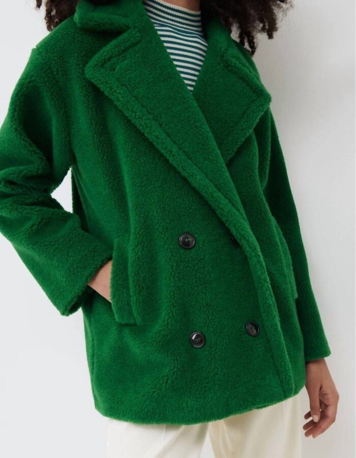Marella Manolo Teddy Coat In Green - ShopStyle