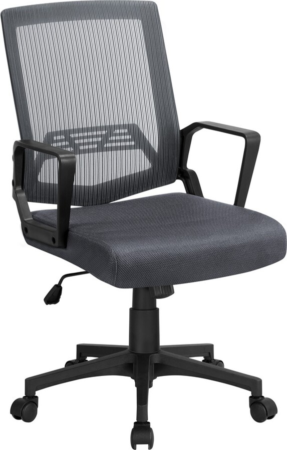 Yaheetech Height Adjustable Mid-Back Mesh Office Computer Chair with ...