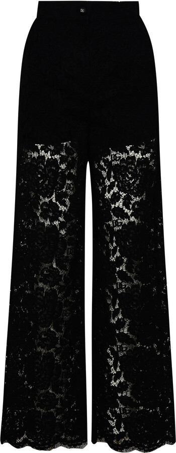 Dolce & Gabbana Black Lace Pants - ShopStyle