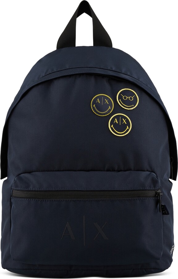 AX Armani Exchange Men's Smiley Logo Zip Backpack - ShopStyle