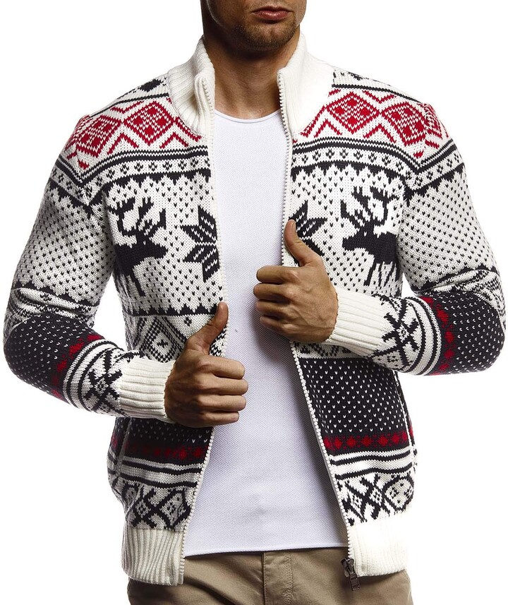 Leif Nelson Men Stand-Up Collar Cardigan Jacket N # #NV - ShopStyle