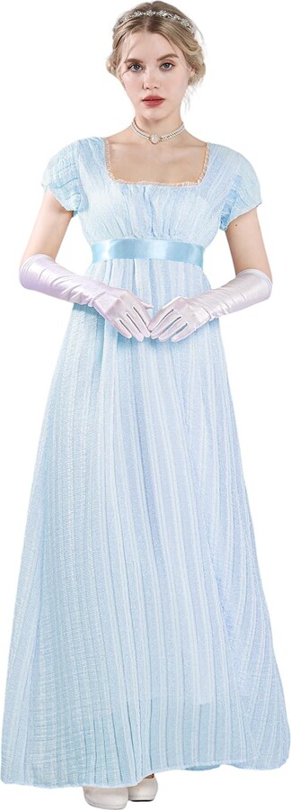 Fiamll Regency Dresses Women's Empire Waist Victorian Ball Gown Regency ...