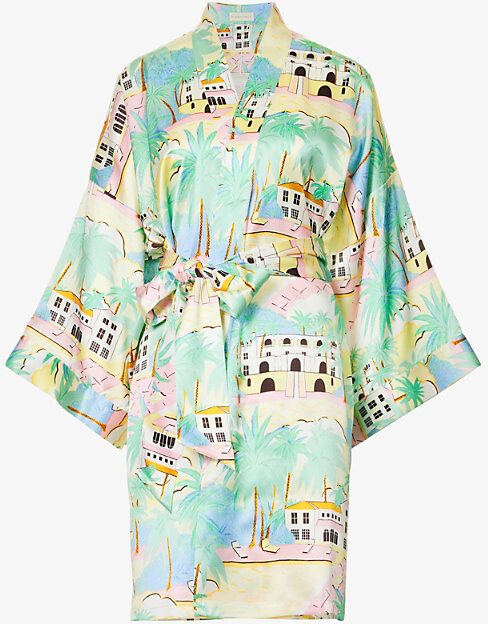 Olivia von Halle Womens Pampelonne Mimi Relaxed-fit ilk Kimono ...