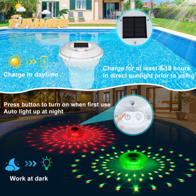 Zeki Shoggy Solar Chlorine Floater With Colorful Light Show,Button ...