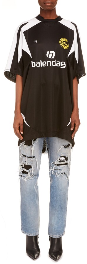Balenciaga Soccer Logo Mesh Graphic Tee - ShopStyle T-shirts