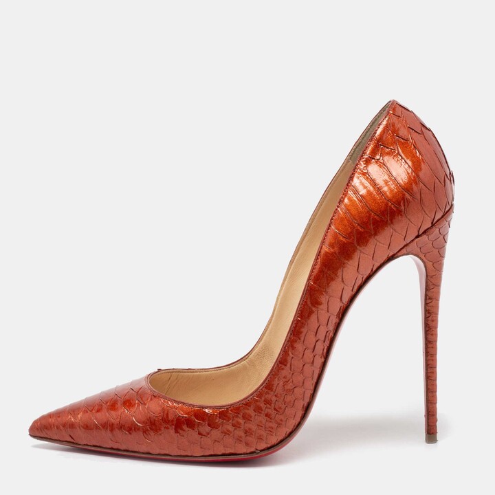 Christian Louboutin Rust Python Leather So Kate Pumps Size 41 - ShopStyle