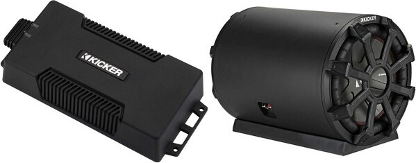 Kicker 48PXA6001 Weatherproof Powersport Mono Amp & 8" TB 4 Ohm Loaded ...