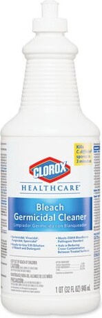Clorox Healthcare Bleach Germicidal Cleaner, 32 oz Pull-Top Bottle, 6 ...