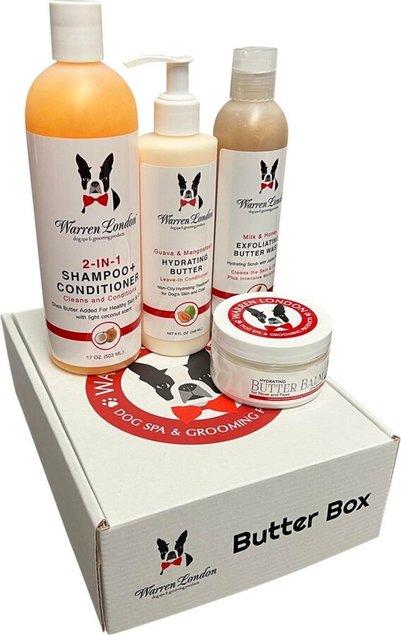 Warren London Butter Box Dog Grooming Gift Set with Four of Warren ...