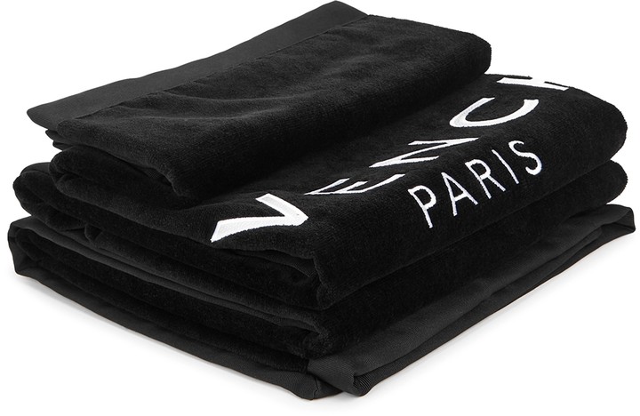 Givenchy Black logo-embroidered cotton towel - ShopStyle Shorts