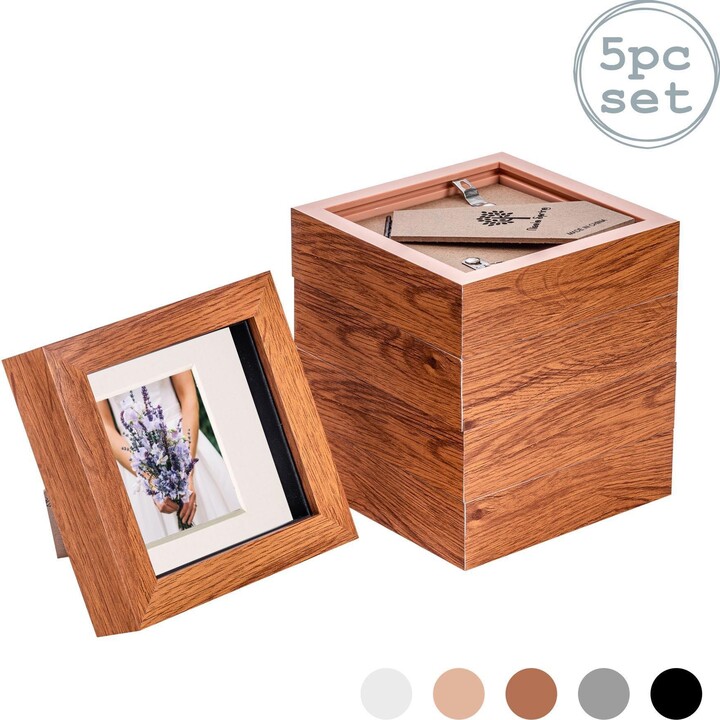 Nicola Spring 4x4" 3D Box Photo Frames 2x2" x5 - ShopStyle