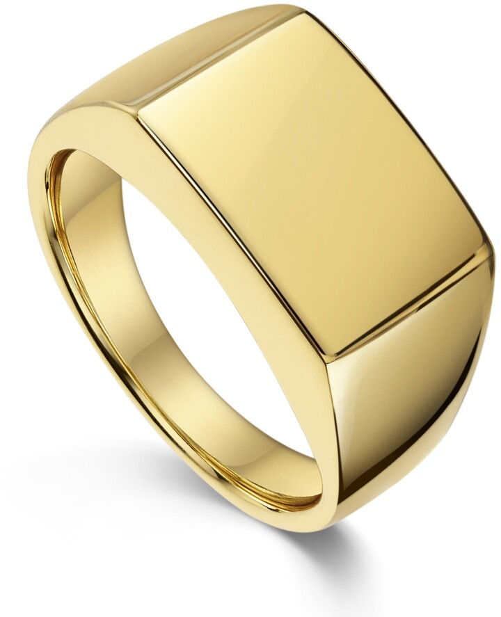 Olivia Cooper - Chunky Signet Ring In 18Ct Gold Vermeil - ShopStyle