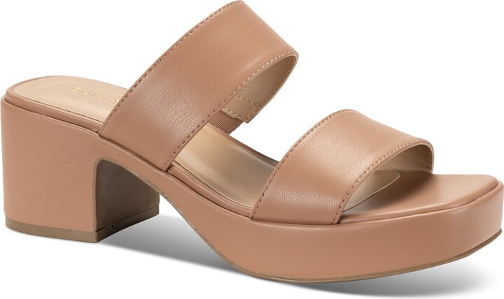 Sun + Stone Women's Ginaa Double Band block Heel Dress Sandals, Created ...