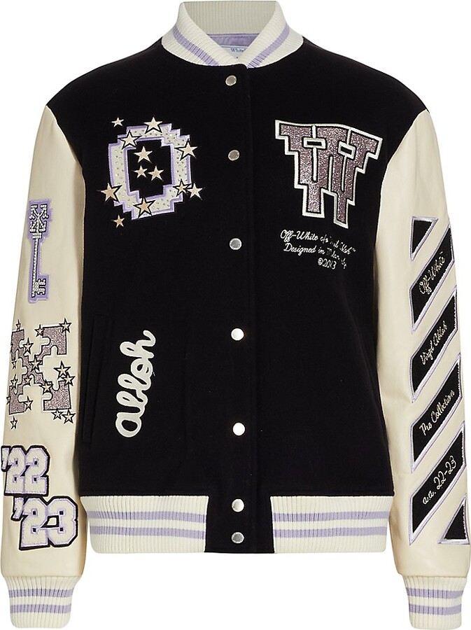 Off-White Patch Logo Varsity Jacket - ShopStyle