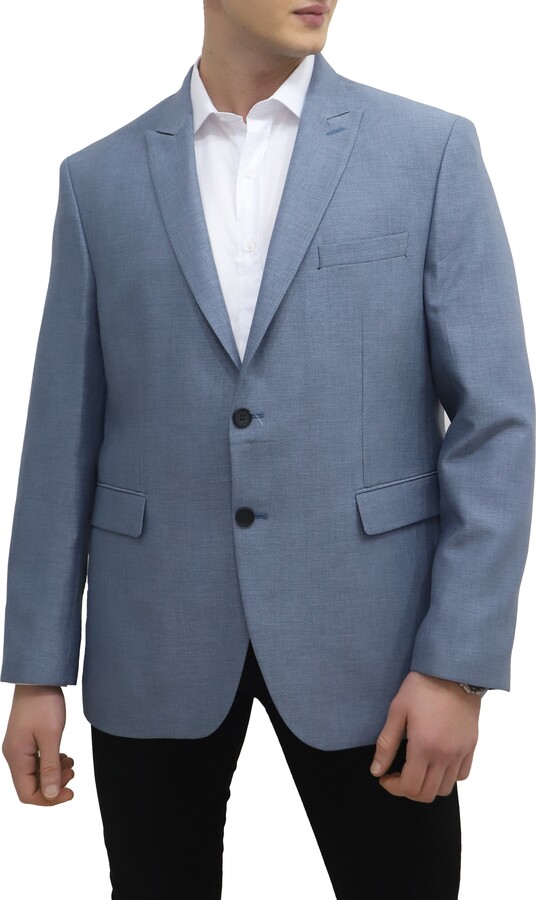 ELIE BALLEH Solid Peak Lapel Jacket - ShopStyle Sport Coats & Blazers