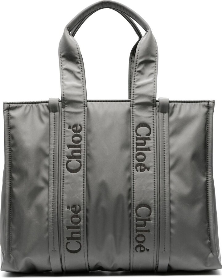 Chloé Grey Woody Large Shell Tote Bag - ShopStyle