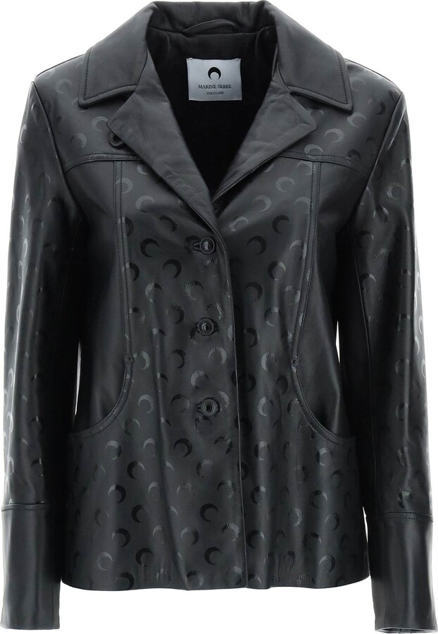 Marine Serre Moon Leather Jacket - ShopStyle