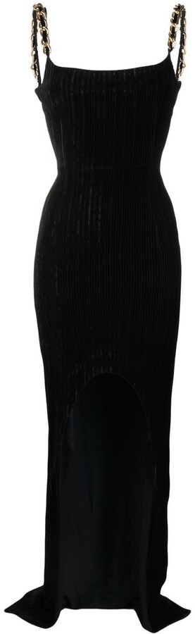 Balmain Chain-Link Ribbed Maxi Dress - ShopStyle