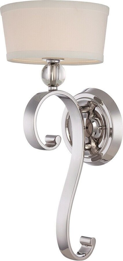 Loops Wall Light Curved Design Glass Orb White Linen Shade Imperial ...