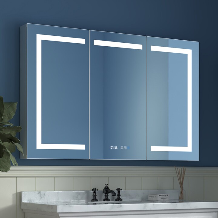 Home Solution 48"Ã32" LED Bathroom Medicine Cabinet with Mirror ...
