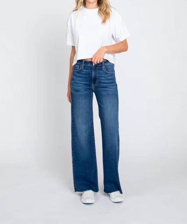 Letter to Juliet Paola A-Line Scissor Cut Hem Jean In Dark - ShopStyle