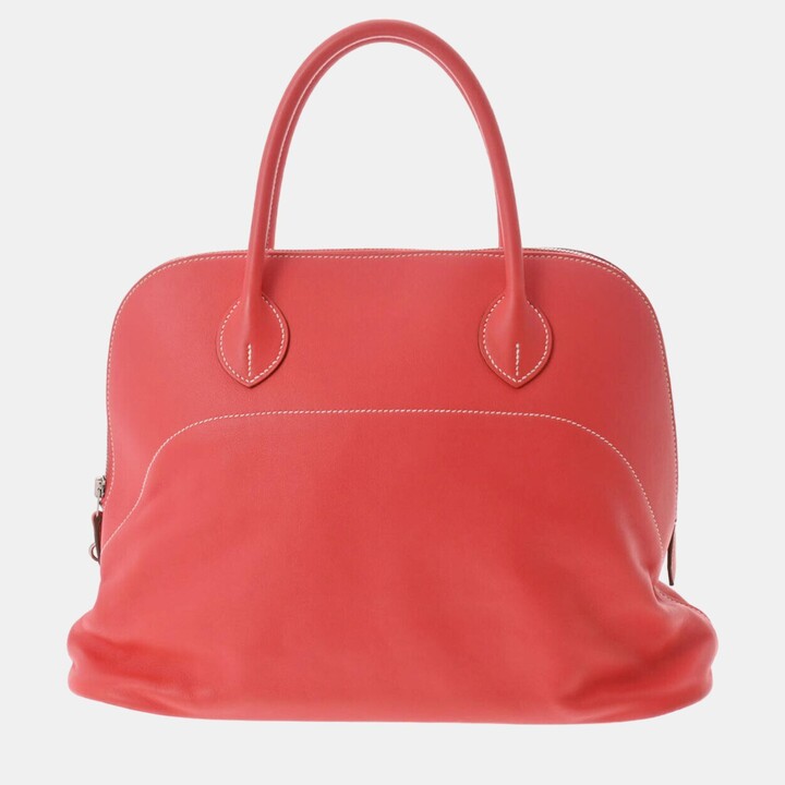 Hermes Pink Leather Sikkim Relax Bolide 35 Satchel Bag - ShopStyle