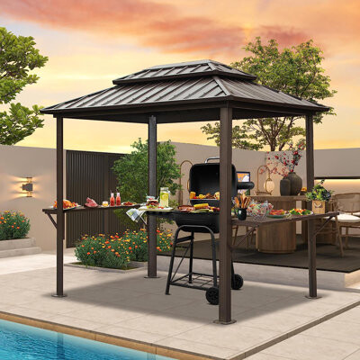 Domi Louvered 8 Ft. W x 6 Ft. D Aluminum Grill Gazebo - ShopStyle ...