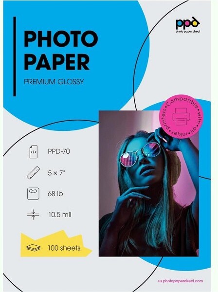 PPD Photo Paper Direct PPD Glossy Photo Paper for Inkjet Printer, 5 x 7 ...