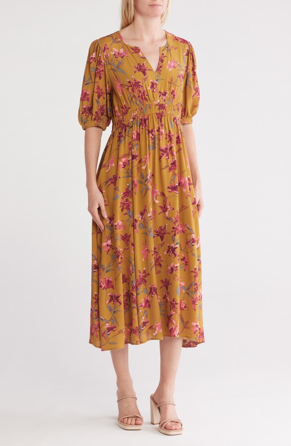 Melrose and Market Puff Sleeve Midi Dress - ShopStyle